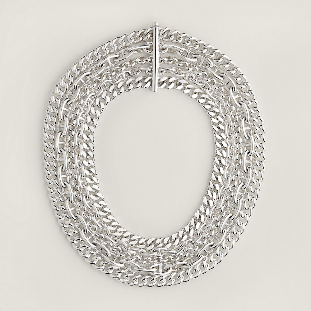 Chaine d'ancre Multichaines necklace - Silver | Hermès Thailand
